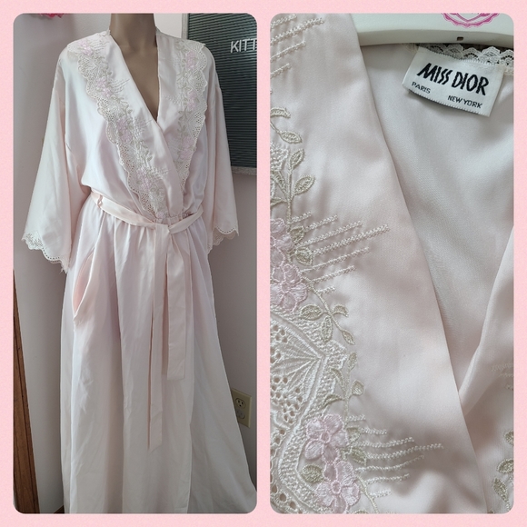 Dior | Intimates & Sleepwear | Vintage Dior Silky Satin Embroidered ...
